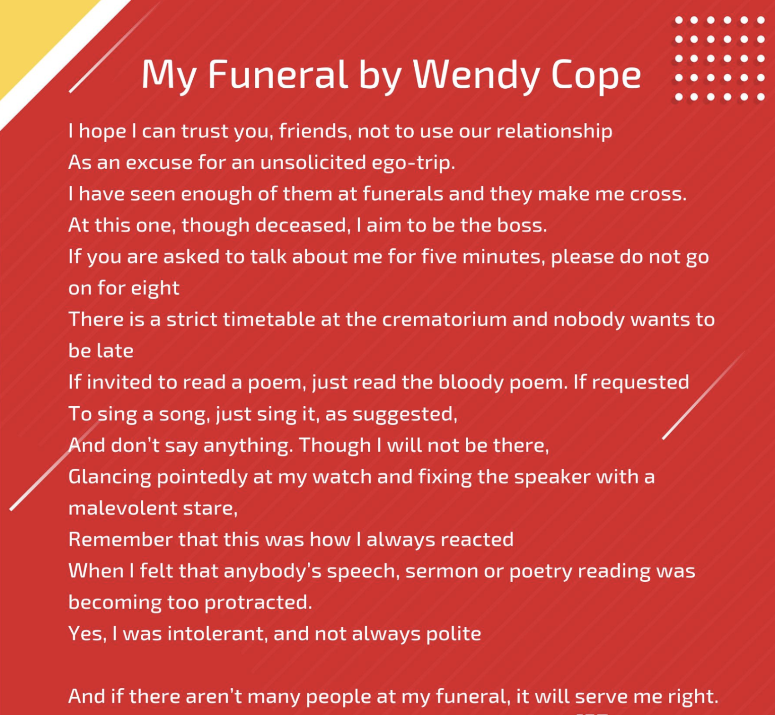 All The Best... Humorous Poems For A Funeral. - All The Best Celebrant